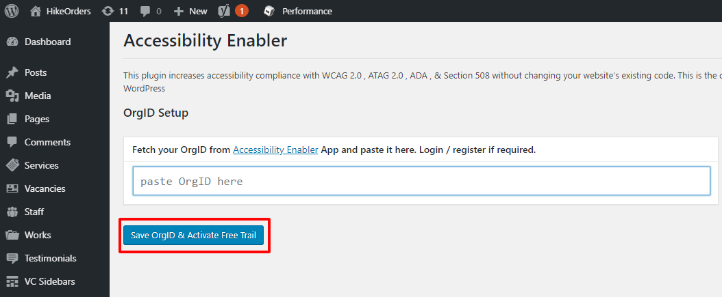 WordPress Accessibility Enabler Installation Guide