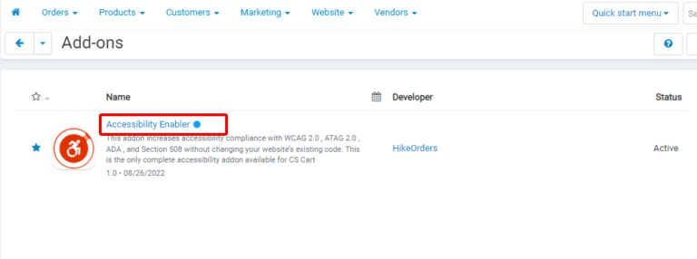 CS Cart Accessibility Enabler Installation Guide