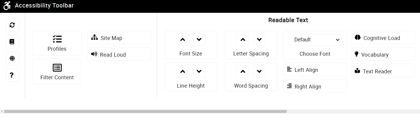 Accessibility toolbar quick user guide | HikeOrders